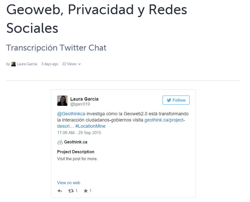 Geothink Student Twitter Chat on Location and Privacy on the Geoweb ...